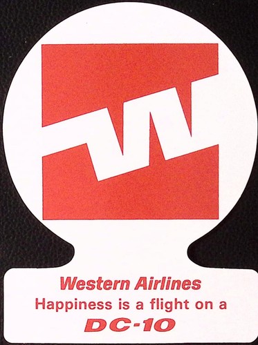 Vintage Western Airlines Happiness is a DC-10 Flight Sticker Luggage ...