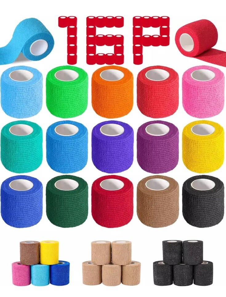 16 Pack Self Adhesive Bandage Wrap, 2" X 5 Yards Elastic Cohesive ...