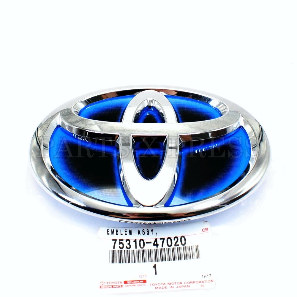 GENUINE TOYOTA PRIUS / PRIUS V REAR TRUNK LID BLUE EMBLEM LOGO BADGE ...
