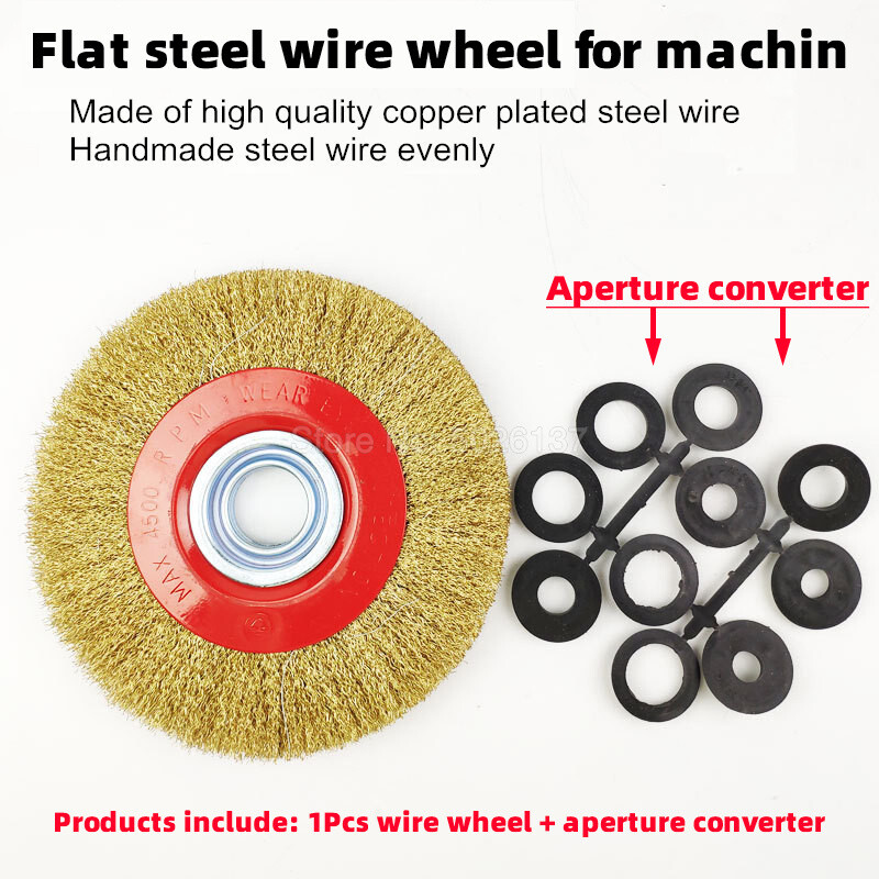 8" Wire Wheel Grinder Bench Grinding Grinder Wire Brush Fine With ...