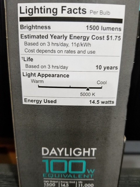 Living Solutions LED Daylight 100w Equivalent 14 5v 11 000 HRS Life for ...