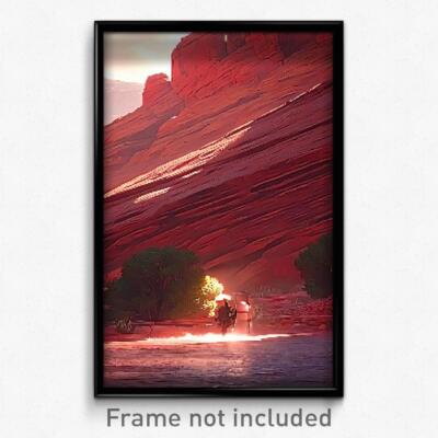 Pixel Art Poster - Red Rock (8 Bit Psychedelic Trippy Weird Video Game ...