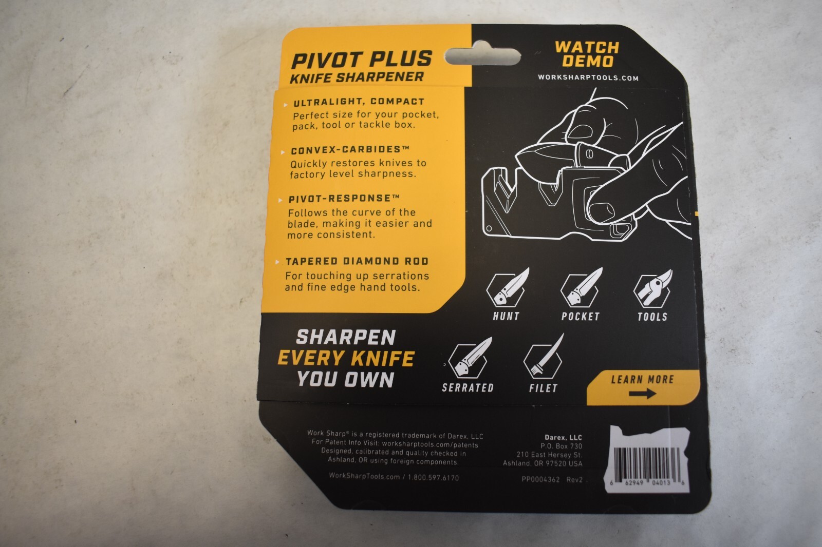 Work Sharp EDC Pivot Plus Knife Sharpener WSEDCPVP Ultralight Compact ...