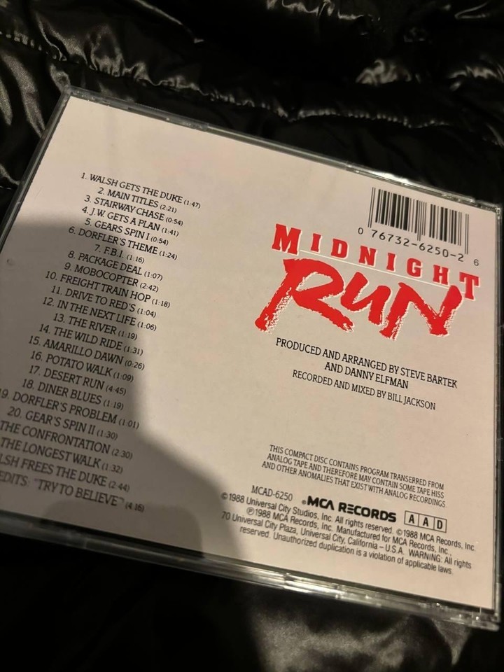 Danny Elfman Midnight Run Original Motion Picture Soundtrack CD MCAD ...