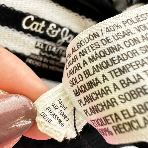 Cat & Jack Girls XL 14/16 Skull Skeleton Striped Dress Halloween Cozy ...