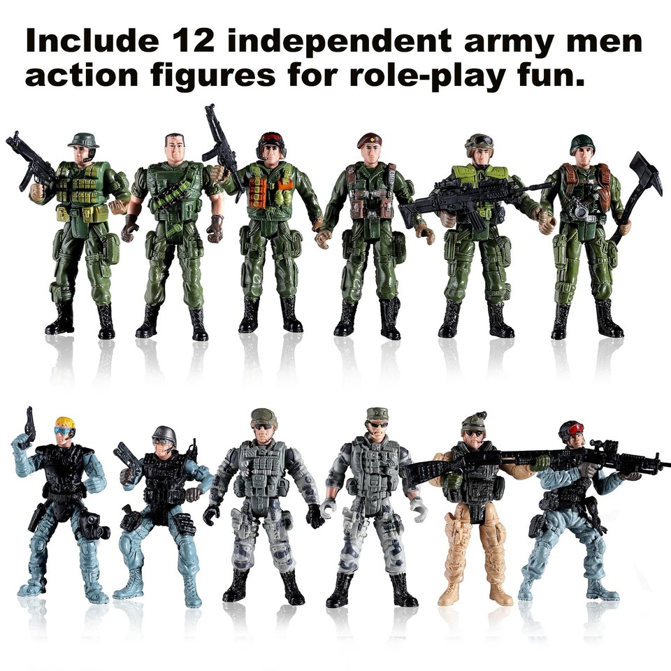 Army Men and SWAT Team Soldiers Action Figures with Military Weapons ...
