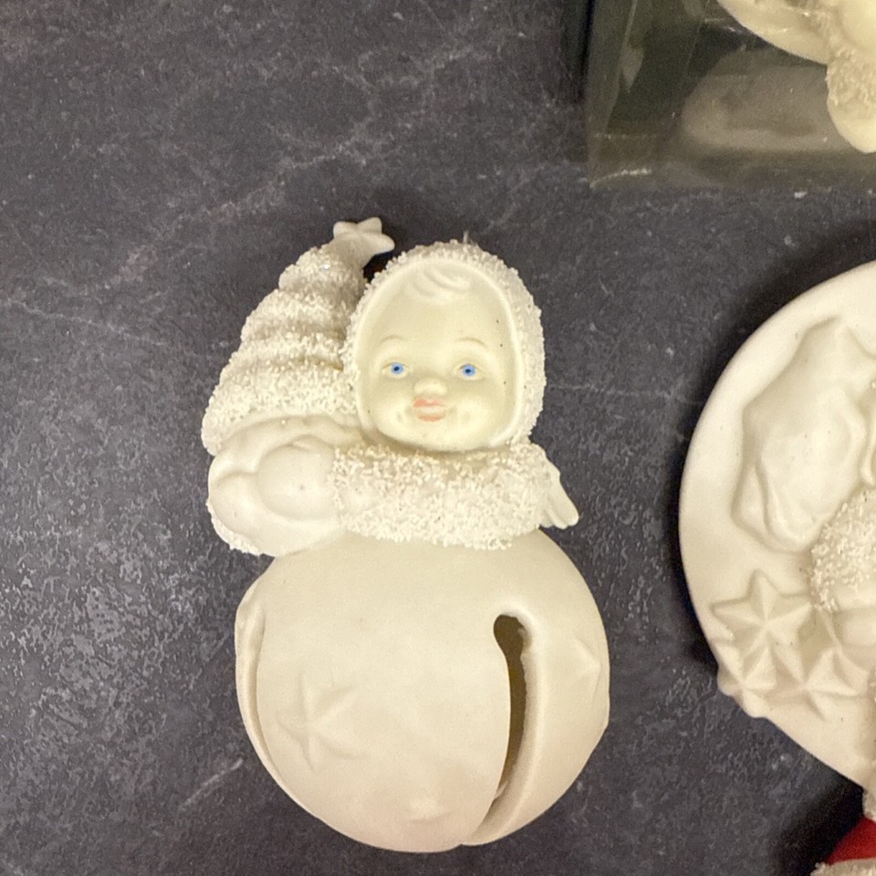 Vtg Dept 56 Snowbabies (5) Ornament Lot Moon Bell Stocking Star | eBay