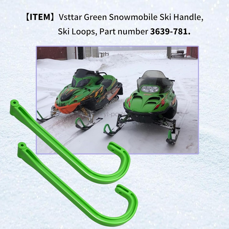 Fit Green Arctic Cat Snowmobile Ski Handles Ski Loops Set Z ZL ZRT Fire ...