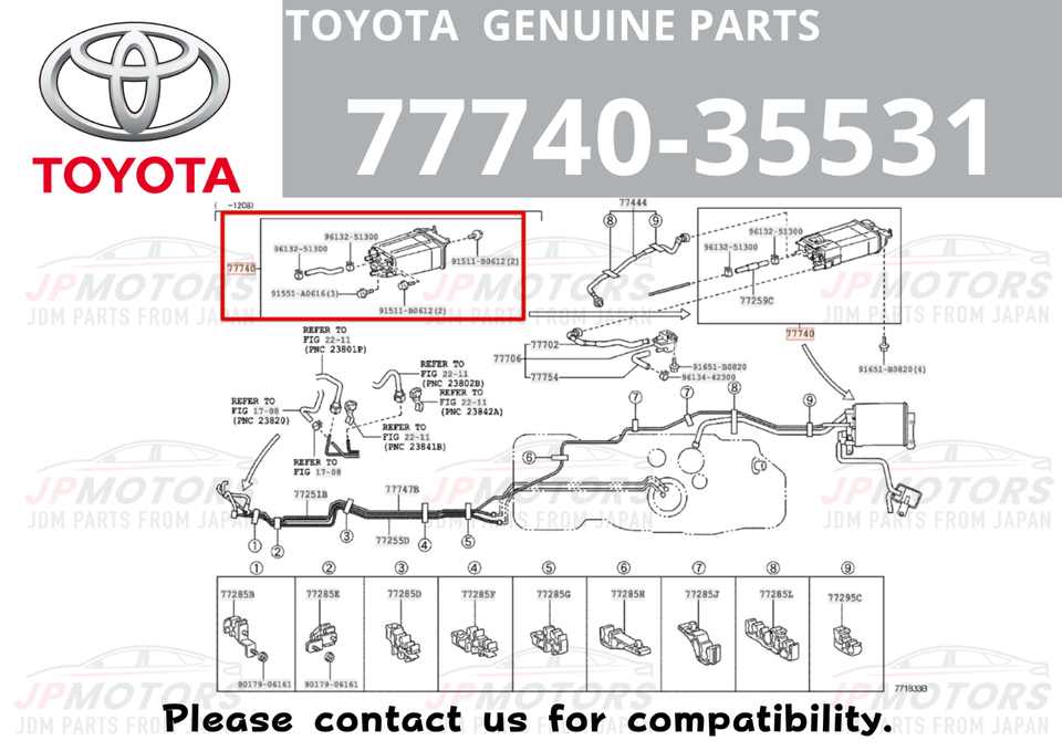 TOYOTA Genuine FJ CRUISER 4RUNNER GX470 Charcoal Canister Assy 77740 ...