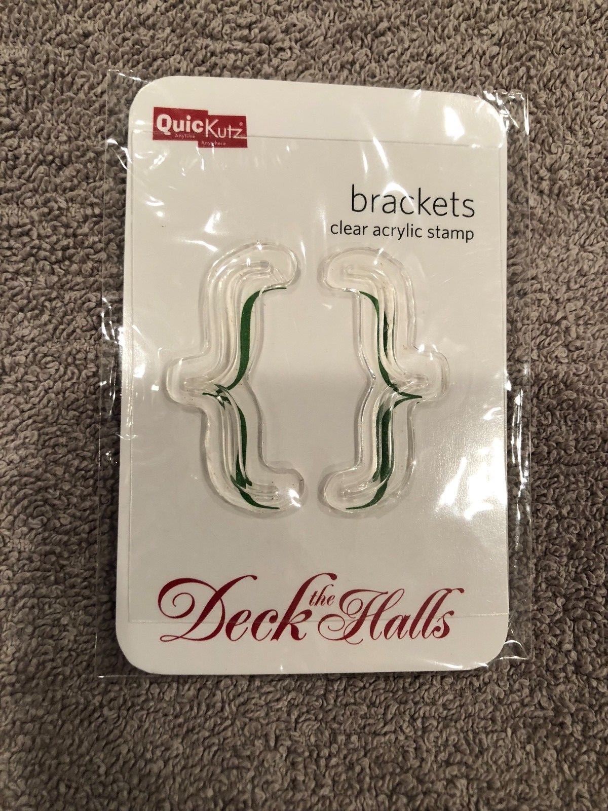 QuicKutz "Deck The Halls" Clear Acrylic Decorative Brackets Stamp ...
