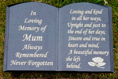 Personalised gravestone book design memorial stone headstone grave ...