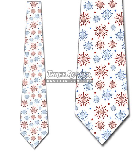 Fireworks Ties Mens 4th of July Necktie Patriotic Tie | eBay
