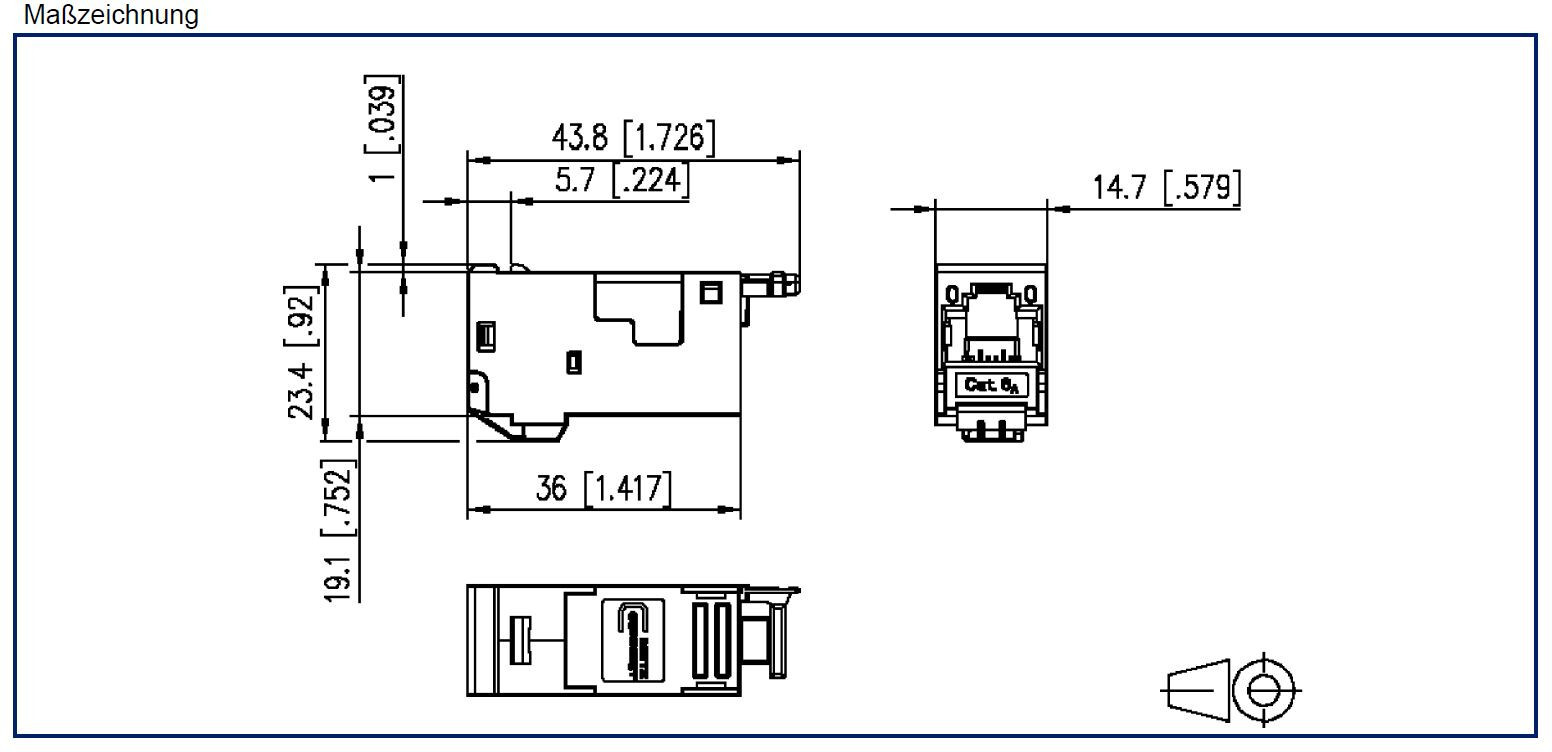 HAGER VZ314RJ Modul E-DAT RJ45 C6 ISO A 10GBit Ethernet Modulbuchse ...