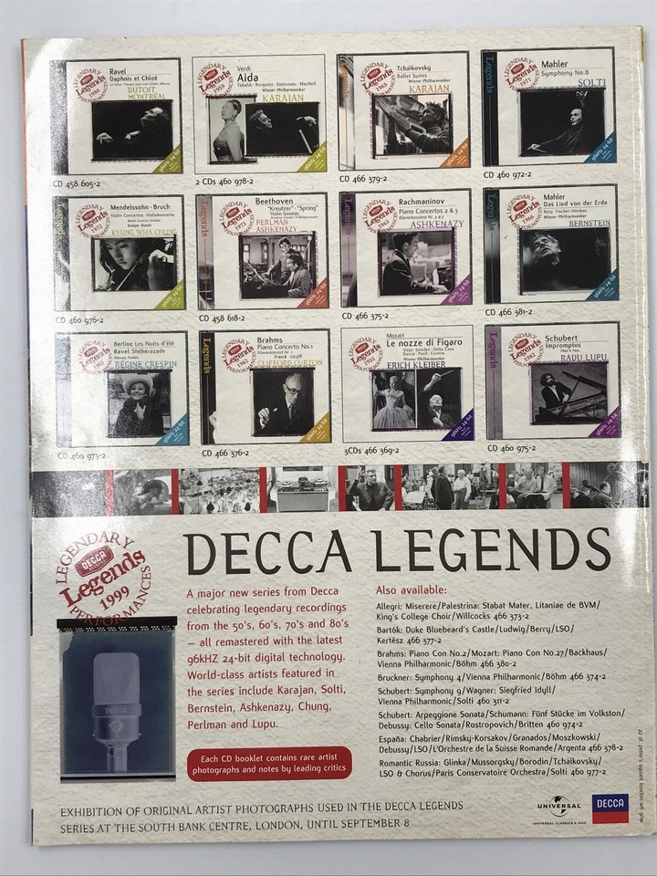 Classic CD Magazine Back Issue October 1999 Studio Legends Vintage ...