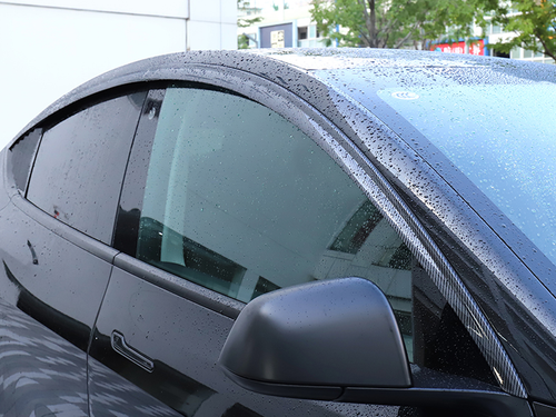 Gloss Carbon Fiber Side Window Visor Sun Rain Shield For Tesla Model Y ...