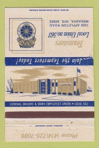 Matchbook Cover - Teamsters Union Menahsa WI WORN 40 Strike | eBay