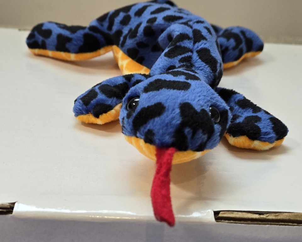 1995 Ty Beanie Baby Lizzy Lizard (14 in, Blue and Orange Stuffed Toy ...