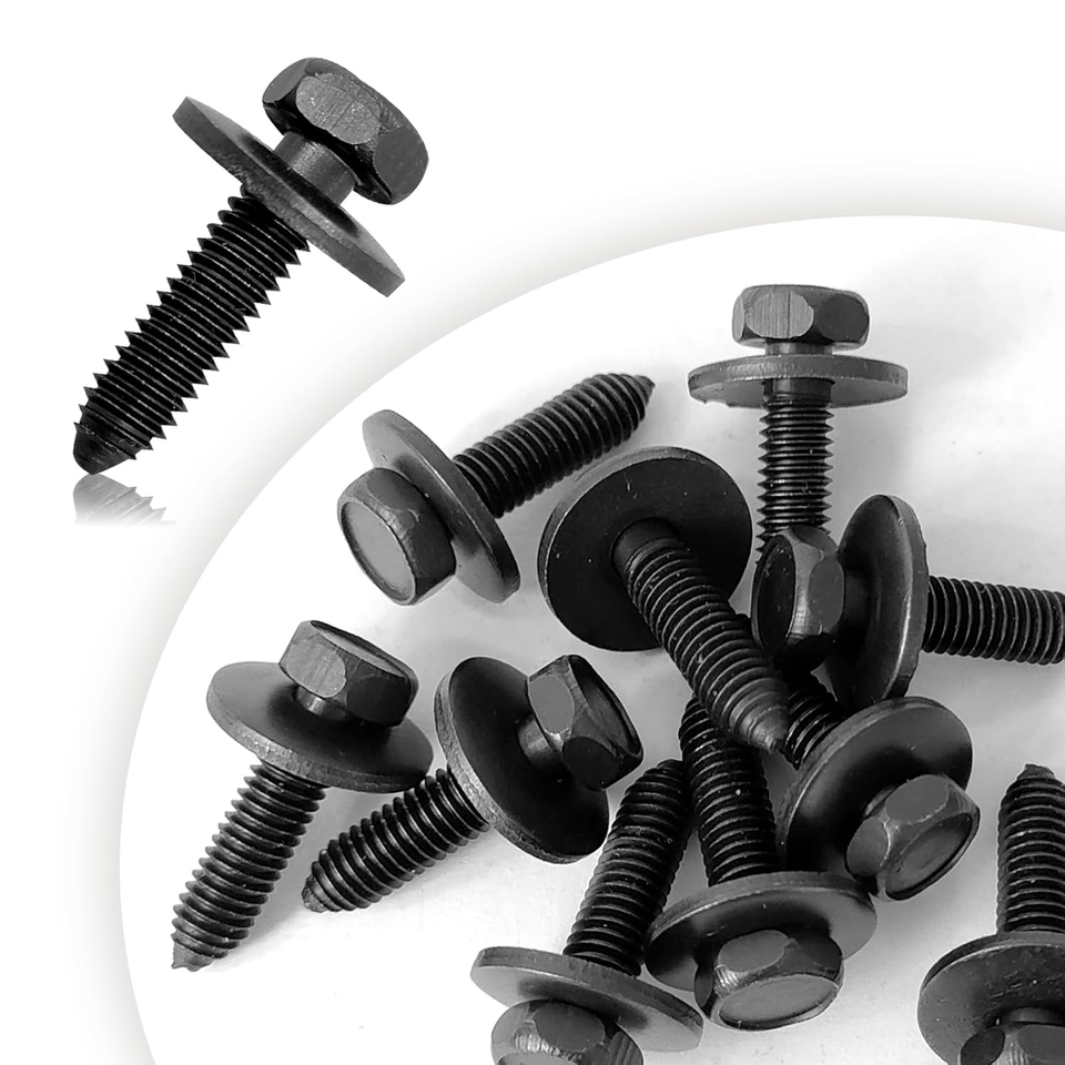 10Pcs M6 1.0 X 25Mm Metric Hex Head Sems Bolts Body Bolts Screw ...