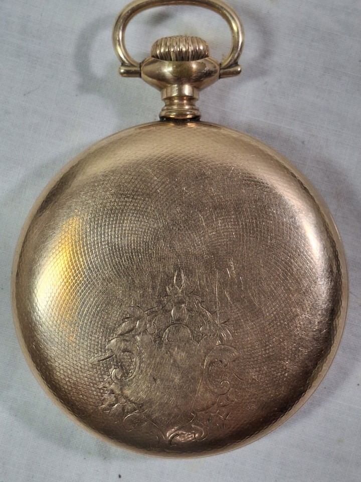 1896 Wadsworth Pilot 17 Jewel Pocket Watch Double "Solid Gold" Plate 25 ...
