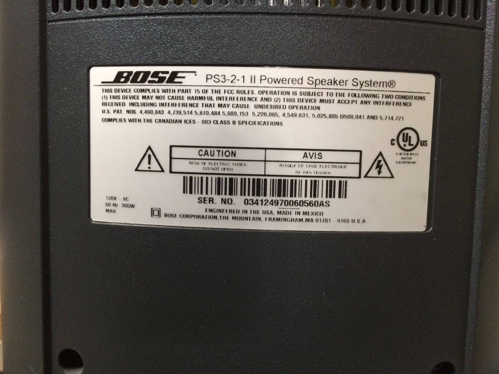 BOSE AV3-2-1 S II AM/FM DVD/CD Powered Media Center Speaker Systems +PS3-2-1 II | eBay