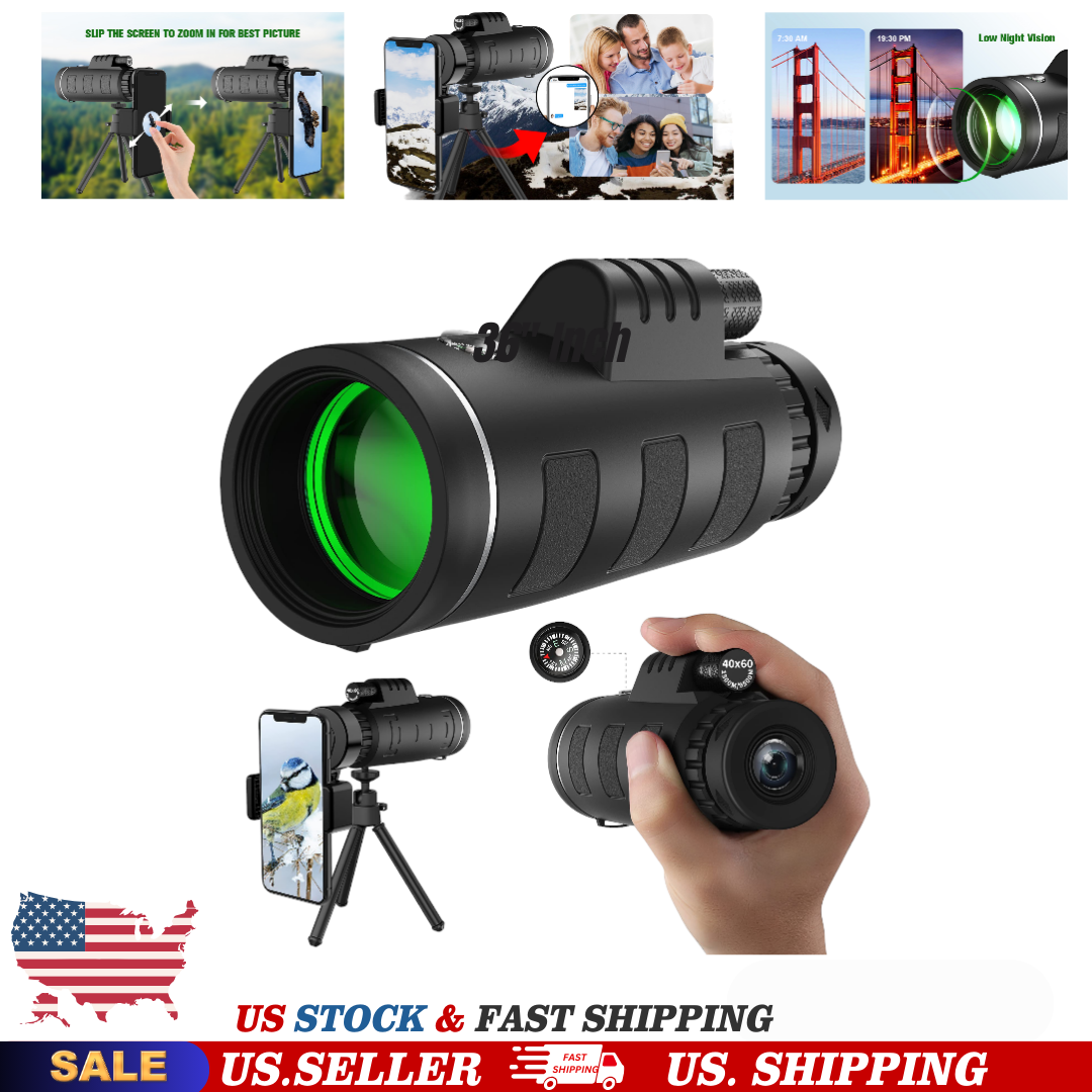 40X60 Monocular Binoculars With Night Vision BAK4 Prism High Power ...