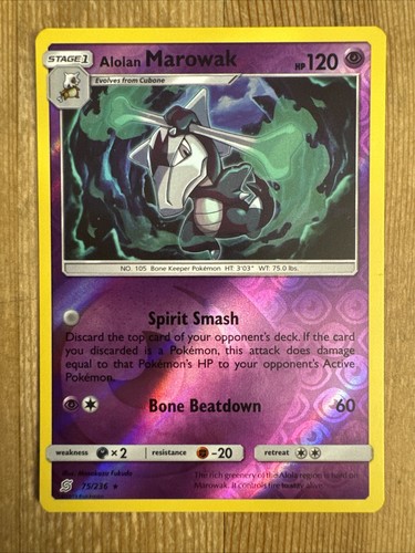 Alolan Marowak 75/236 Reverse Holo Pokemon Card NM | eBay