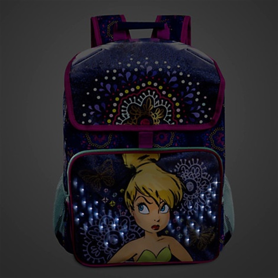 Disney Store Tinker Bell Fairy Backpack School Book Bag Lights Up ...