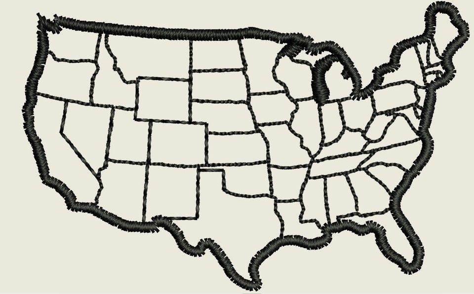 155 State & USA Outlines Machine Embroidery Designs - CD/USB/Floppy ...