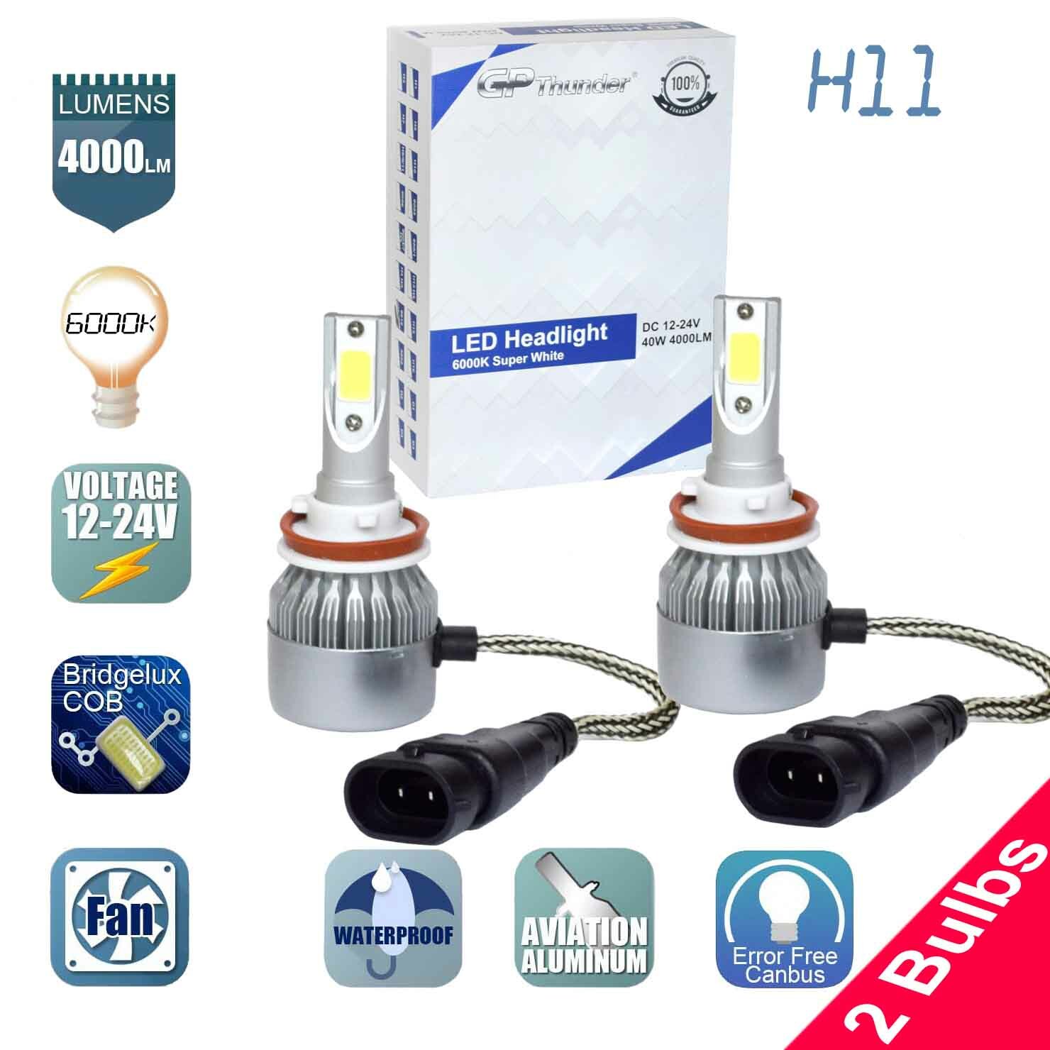 GP Thunder Cree LED Headlight H11 6000K Low Beam Fog 2-Bulbs White | eBay