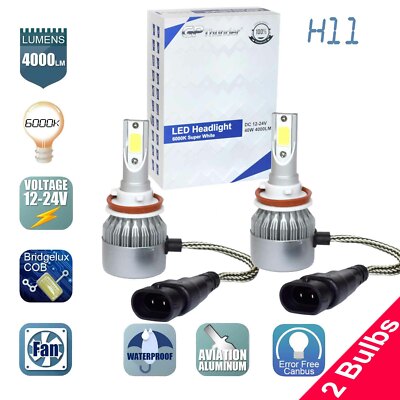 GP Thunder Cree LED Headlight H11 6000K Low Beam Fog 2-Bulbs White | eBay