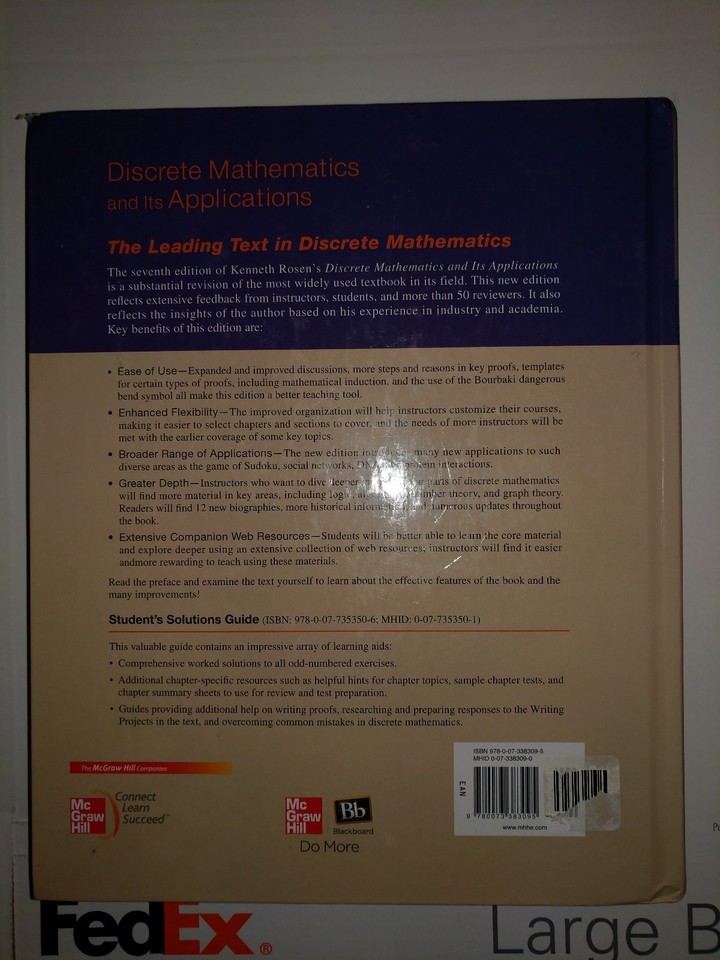 Discrete mathematics and its applications seventh edition Kenneth H ...