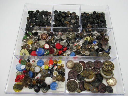 Big Mixed Lot 500 Antique Vintage Buttons/ Victorian Metal Glass ...