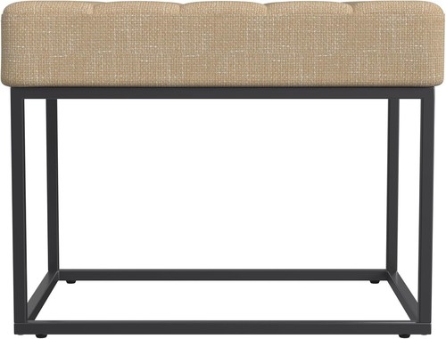 Channel Tufted Small Ottoman - Light Tan Textured Solid | eBay