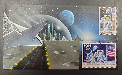 US FDC Ron Beller Cachet Hand-Painted Scott 2841 - 2842 July 20, 1994 ...