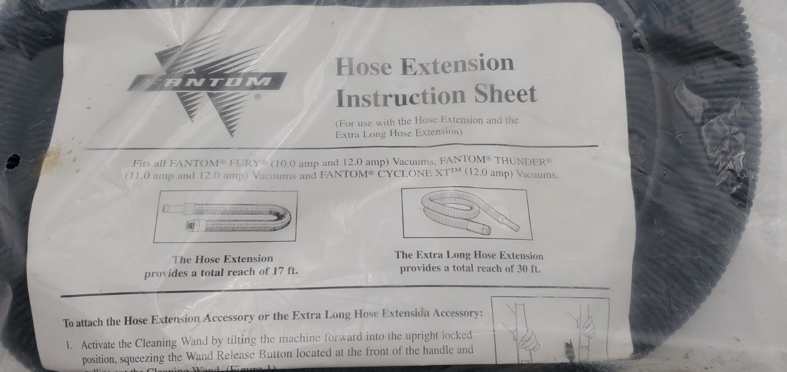 New in Package Fantom Vacuum X Long Extension Hose Fury, Thunder ...