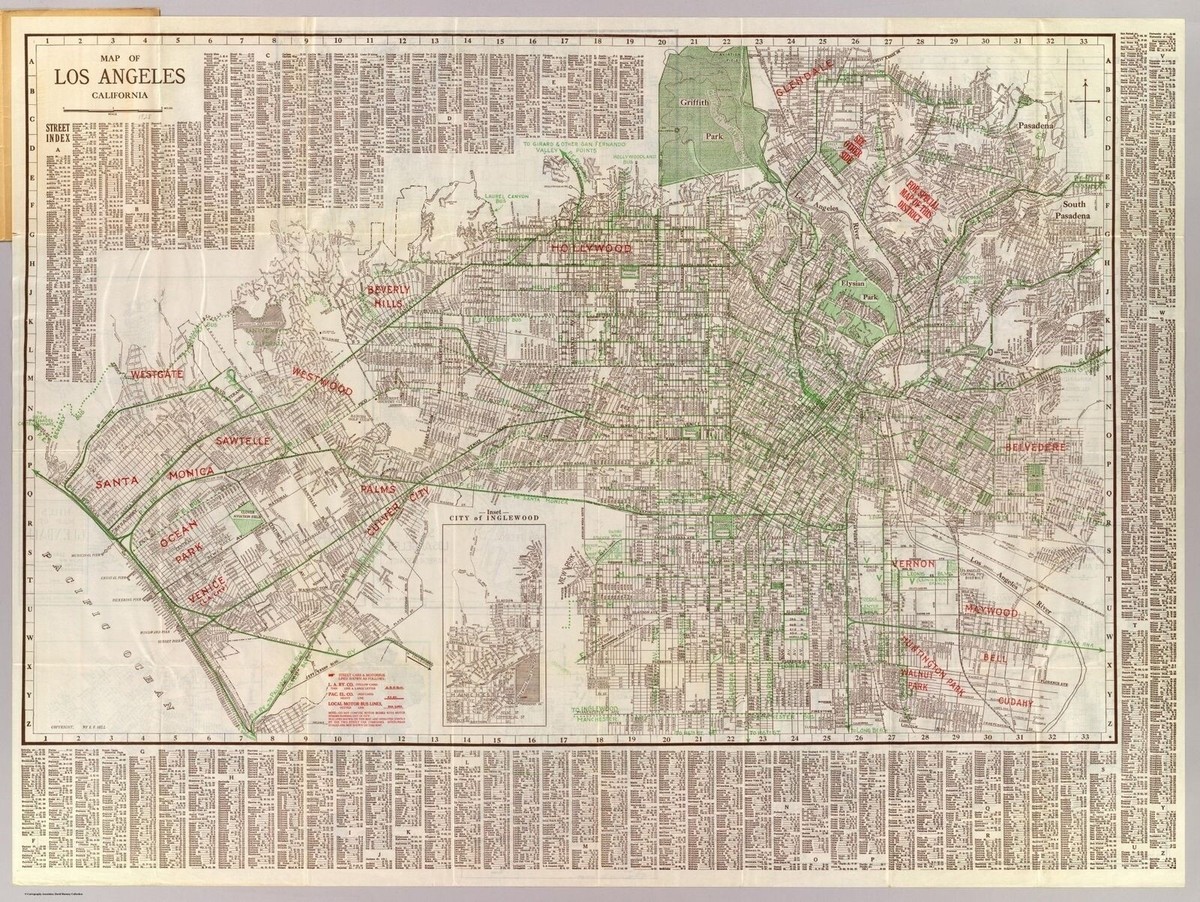 Old Los Angeles Street Maps Los Angeles Street Map Hi Res Stock