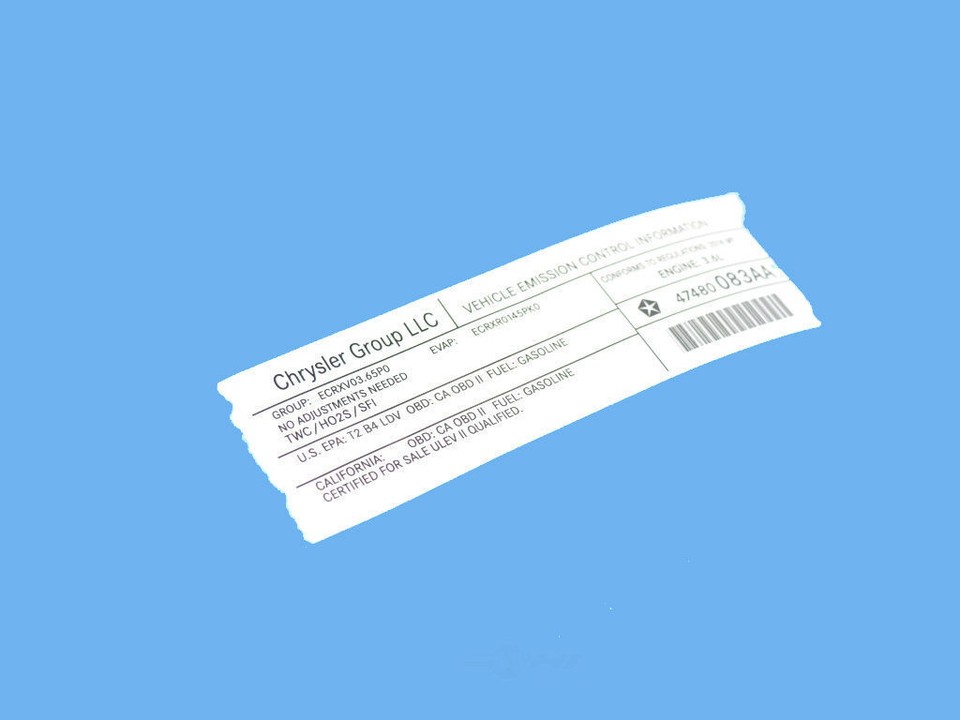 Genuine Mopar Veci Label Label 47480083AA | eBay