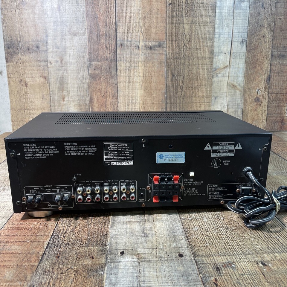 Pioneer SX-311R AM/FM Stereo Receiver Built-In Graphic Equalizer WORKS NO REMOTE | eBay