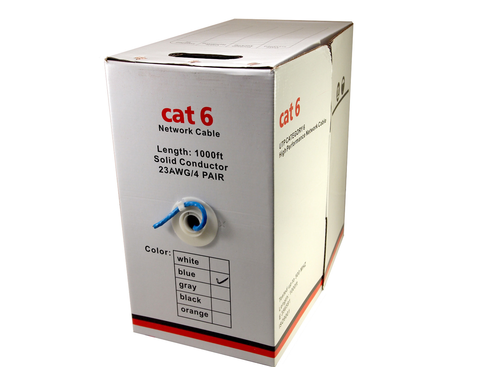 CAT6 NETWORK ETHERNET CABLE UTP SOLID 1000ft Feet SPOOL HIGH QUALITY ...