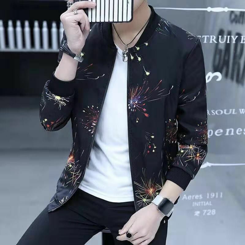 Spring Autumn Men's Jacket Casual Streetwear Slim Fit Coat Outwear M ...