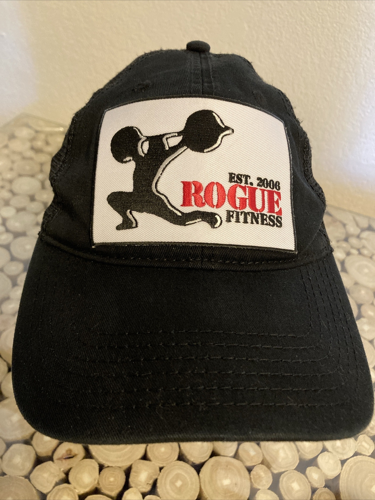 Rogue Fitness Snapback Hat Cap Black Mesh Patch Trucker | eBay