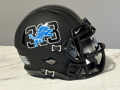 Detroit Lions 313 Matte Black Mini Helmet🔥🔥🔥 | eBay