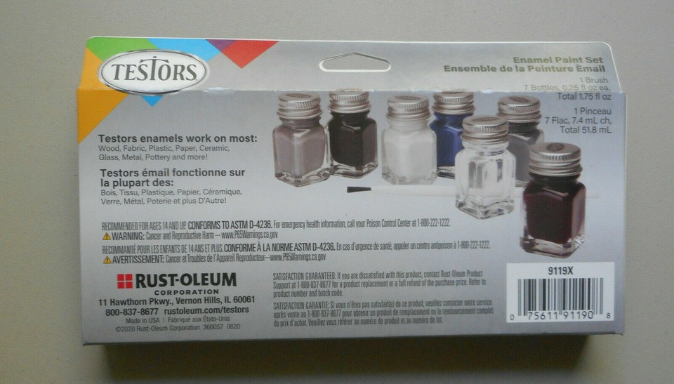 TESTORS Model Car customizing Enamel Paint Set 6 Colors Thinner Brush ...