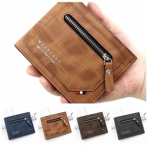 Three Fold Men's PU Leather Wallets Money Clip Bank Card Storage Bag | eBay