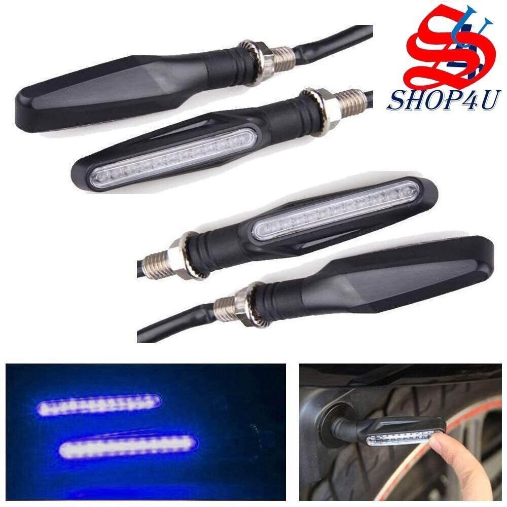 Led Sequential Wave Full Set 4 Indicators (Blue Lights) For Yamaha YZF ...