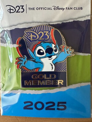 NEW Disney D23 - 2025 Gold Member Pin - Stitch | eBay
