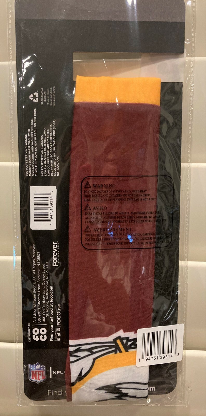 Washington Redskins Face Mask Team GAITER Scarf NFL FOCO Headband ...