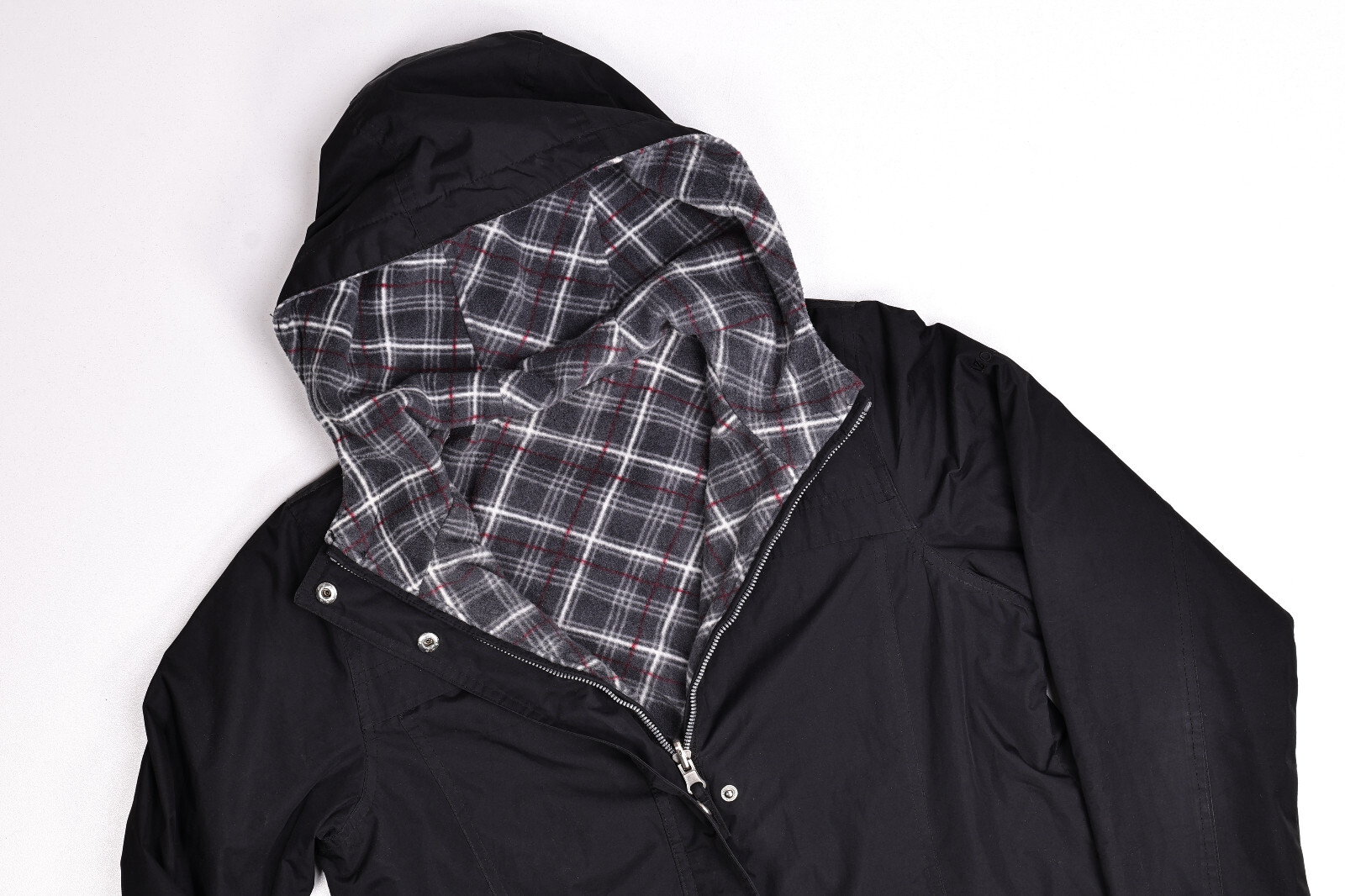 Izod Women's Reversible Hooded Plaid Jacket Size XS - Gem