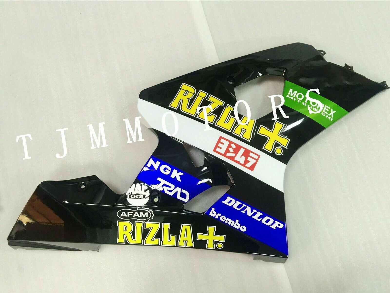For GSXR600/750 04-05 Black Yellow Rizla ABS Injection Mold Bodywork ...