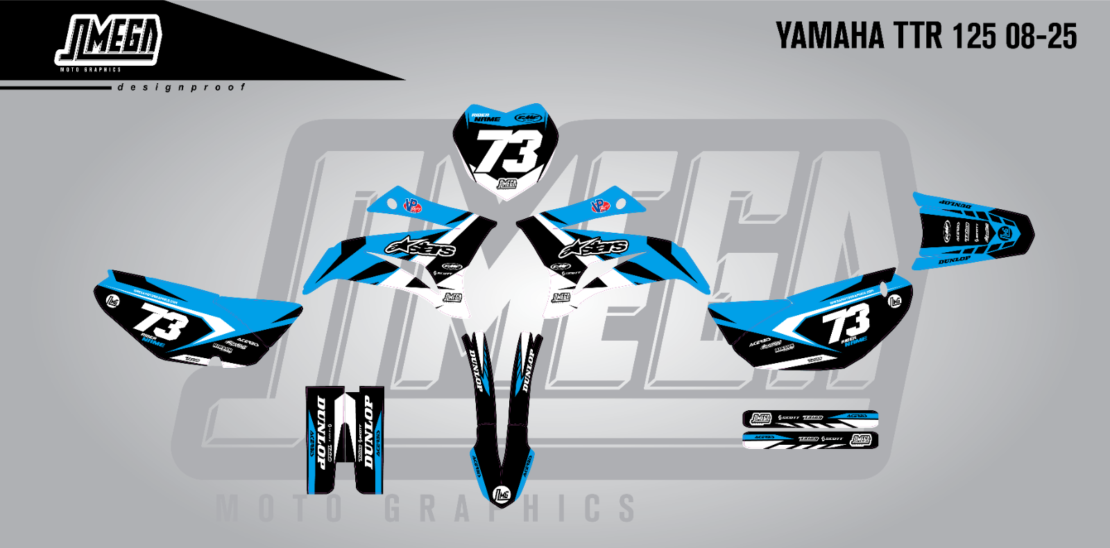Astars Factory Graphic kit Decal Sticker for Yamaha TTR 125 2008 – 2025 ...